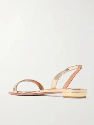 AQUAZZURA So Nude Mirrored-leather Slingback Sandals - Gold