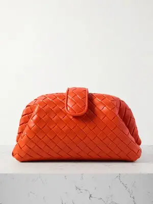 Bottega Veneta Lauren 1980 Intrecciato Leather Clutch - Orange