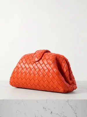 Bottega Veneta Lauren 1980 Intrecciato Leather Clutch - Orange