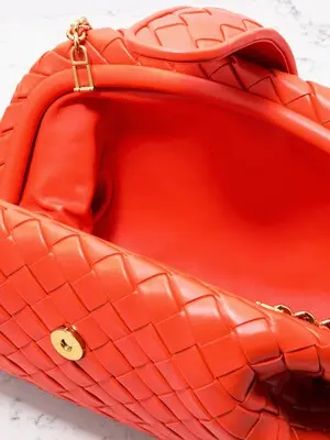Bottega Veneta Lauren 1980 Intrecciato Leather Clutch - Orange