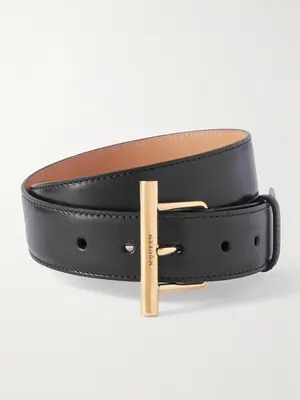 Alexander McQueen T-bar Leather Belt - Black