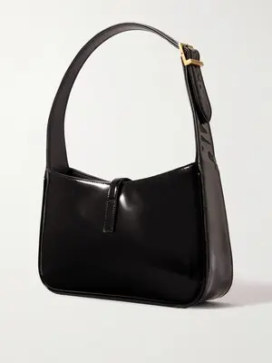 Saint Laurent Le 5 À 7 Patent-leather Shoulder Bag - Black