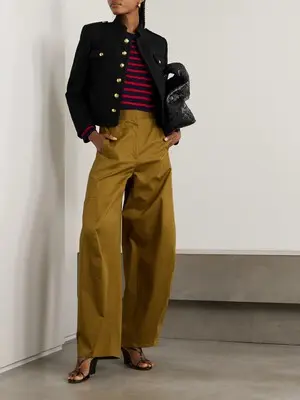 NILI LOTAN Briella Braided Cotton-twill Jacket