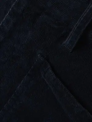 NILI LOTAN Shon Cotton-blend Corduroy Tapered Pants - Blue