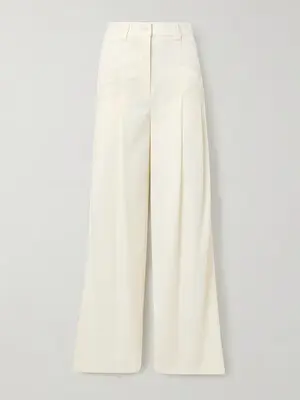 Altuzarra Zanni Pleated Wool-blend Wide-leg Pants