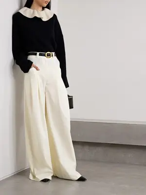 Altuzarra Zanni Pleated Wool-blend Wide-leg Pants