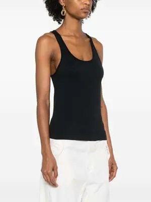 Max Mara Fortuna Logo-jacquard Tank Top - Black