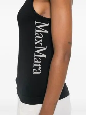 Max Mara Fortuna Logo-jacquard Tank Top - Black