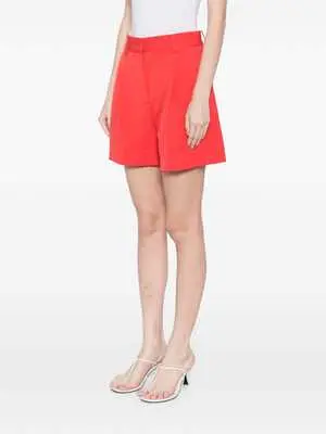 Staud Heather Pleat-detail Shorts - Red