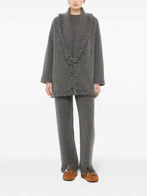 Alanui Fringed-edge Cashmere-blend Cardigan - Grey