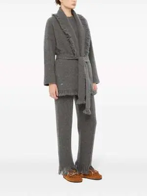 Alanui Fringed-edge Cashmere-blend Cardigan - Grey