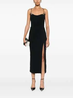 MUGLER Metallic-details Midi Dress