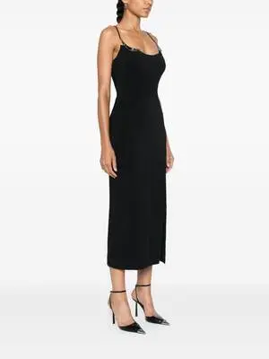 MUGLER Metallic-details Midi Dress