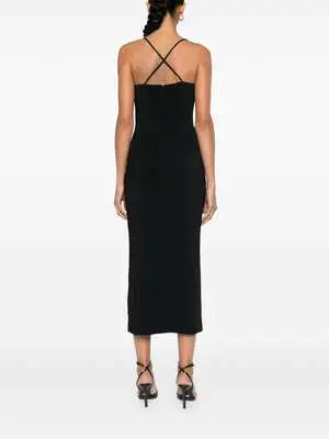 MUGLER Metallic-details Midi Dress