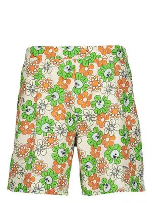 Marni Floral Graphic-print Swim Shorts - Green