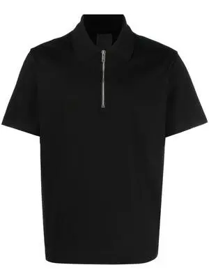 Givenchy Half-zip Cotton Polo Top - Black