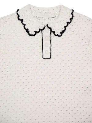 Zimmermann Halliday Scallop Knitted Polo T-shirt
