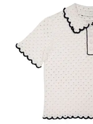 Zimmermann Halliday Scallop Knitted Polo T-shirt