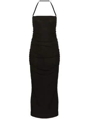 Nanushka Ruched Halterneck Midi Dress