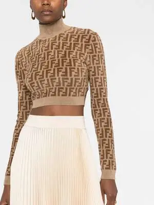 Fendi Intarsia-knit Logo Top