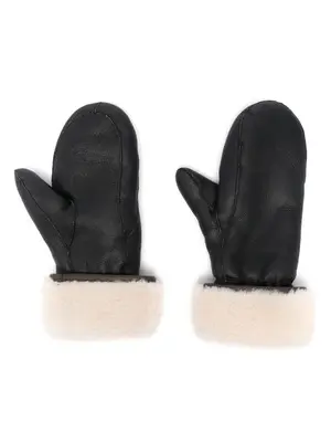 YVES SALOMON Shearling-lining Mittens - Black