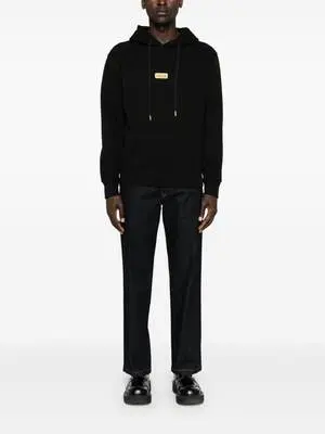 Versace Logo Plaque Cotton Hoodie