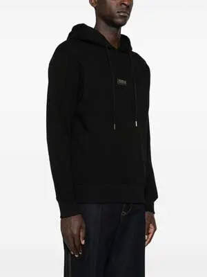 Versace Logo Plaque Cotton Hoodie