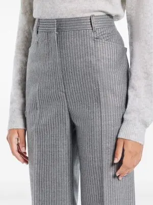 TOM FORD Striped Wool Blend Trousers - Grey