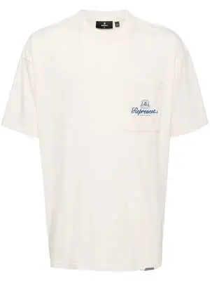 REPRESENT Logo-embroidered Cotton T-shirt - White
