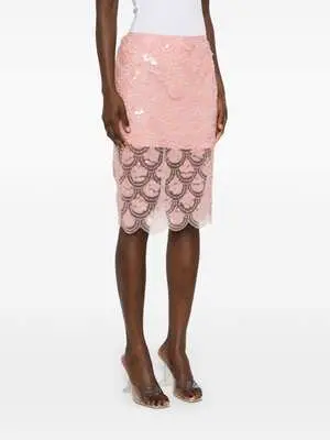 ROTATE BY BIRGER CHRISTENSEN Sequinned Pencil Skirt - Pink