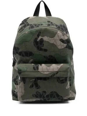 Valentino Garavani Camouflage Canvas Backpack - Green