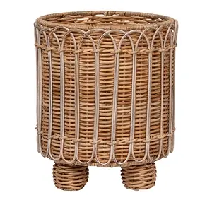 JULISKA Provence Rattan Round Planter - Whitewash