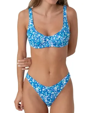 BRIGHT SWIMWEAR Capri Bikini Top - Aqua Floral