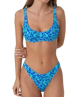 BRIGHT SWIMWEAR Capri Bikini Bottom - Blue Floral