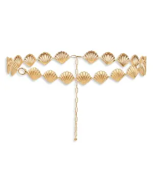 Ettika Scallop Shell Chain Necklace - Gold