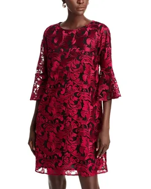 Caroline Rose Bella Dress - Wine/black