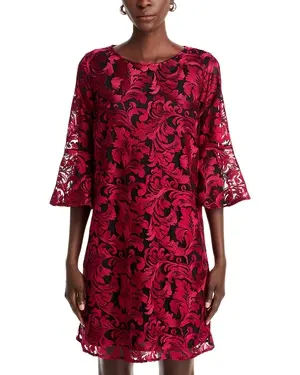 Caroline Rose Bella Dress - Wine/black