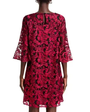 Caroline Rose Bella Dress - Wine/black