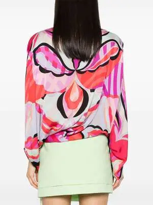 Emilio Pucci Geometric-print Silk Top