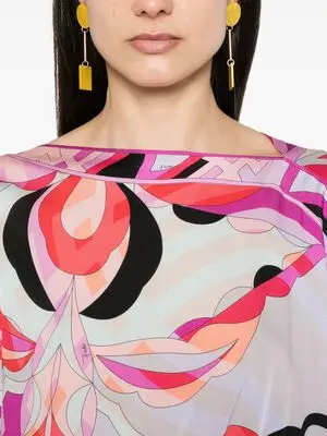 Emilio Pucci Geometric-print Silk Top