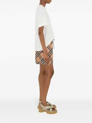 Burberry Check-print Silk Shorts