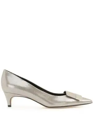 Sergio Rossi Silver Tone Shoes For Women