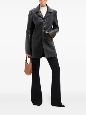 COURREGES Notched-lapel Tailored Leather Jacket