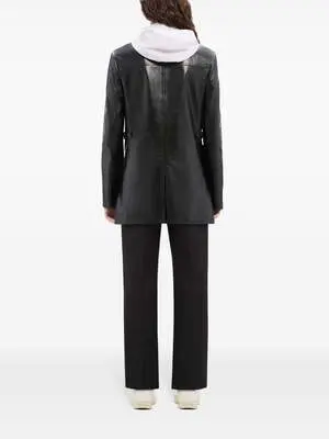 COURREGES Notched-lapel Tailored Leather Jacket