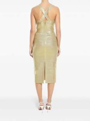 Herve Leger Disco Knit Bandage Midi Dress