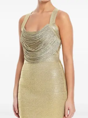 Herve Leger Disco Knit Bandage Midi Dress