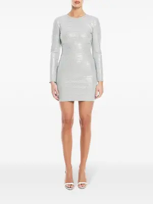 Herve Leger Metallic Long-sleeve Minidress
