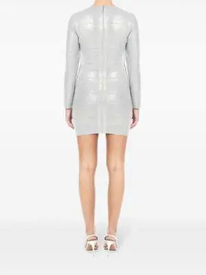 Herve Leger Metallic Long-sleeve Minidress