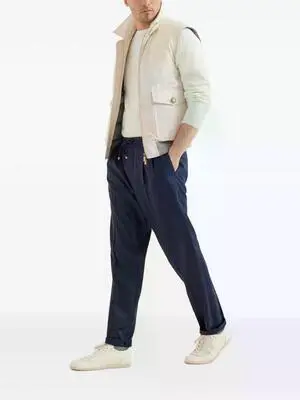 Brunello Cucinelli Wool Tapered Trousers - Blue
