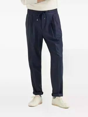 Brunello Cucinelli Wool Tapered Trousers - Blue